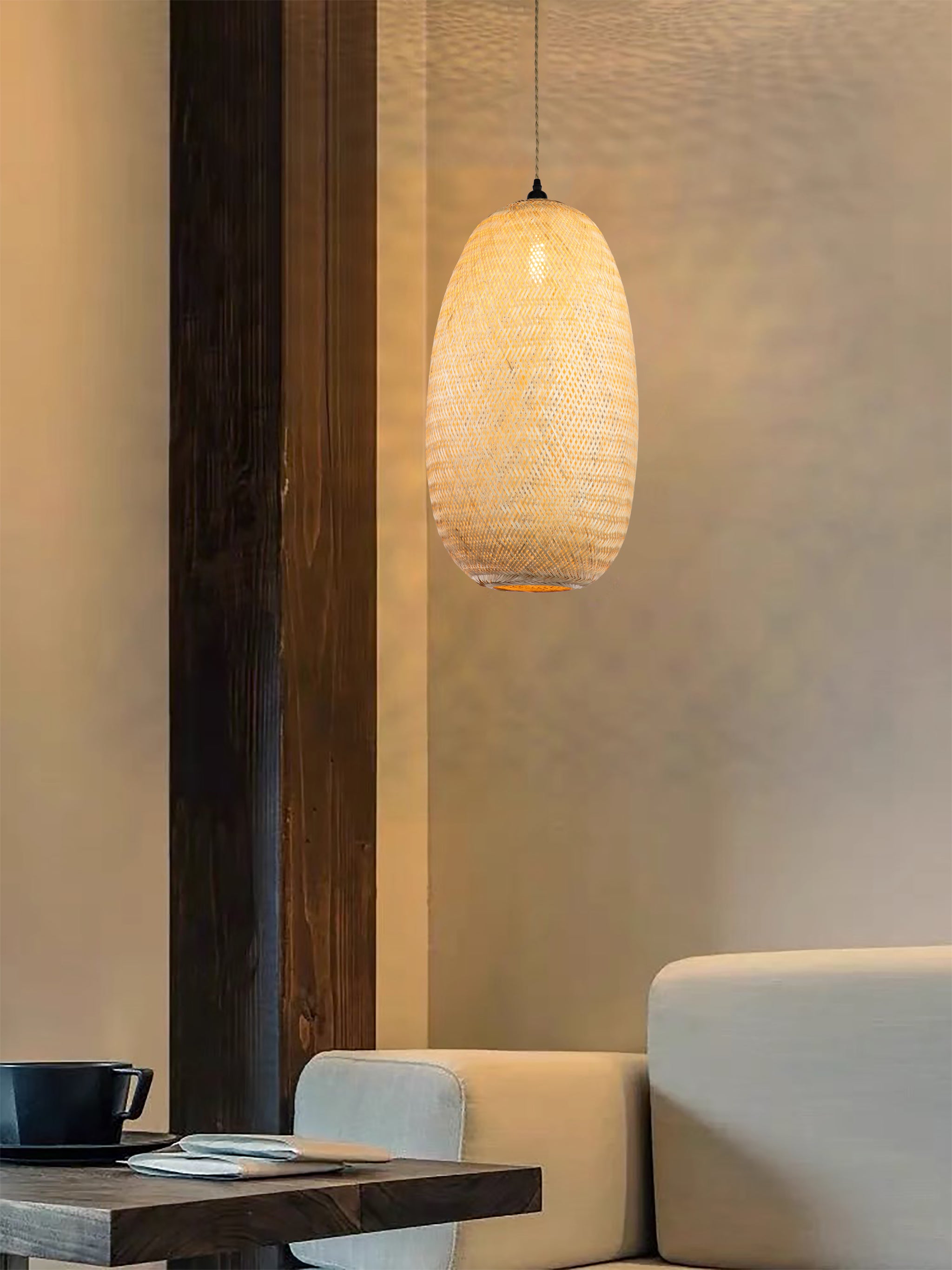 The natural warmth of rattan glows the airy look of an openweave ...